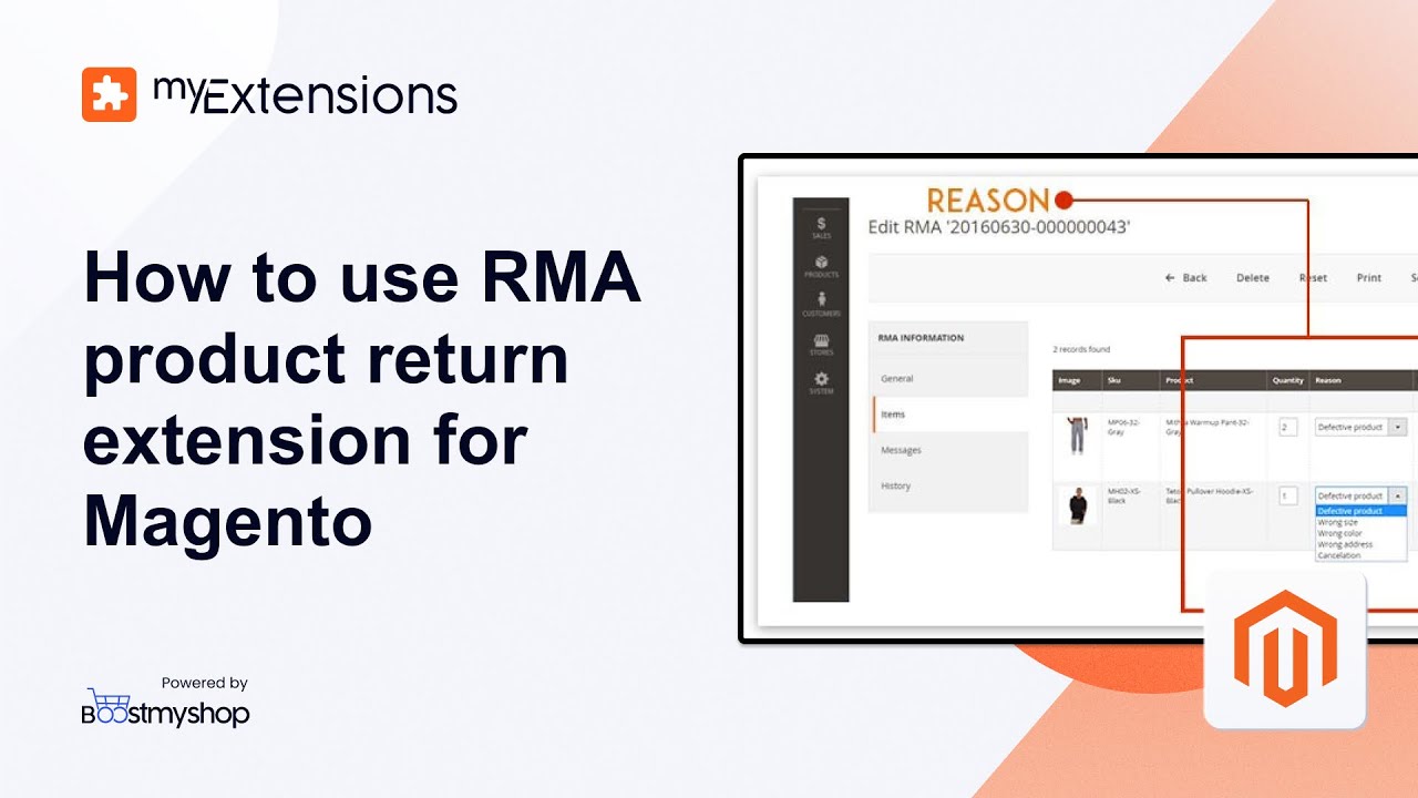 How to use the RMA Product Return extension for Magento? - YouTube