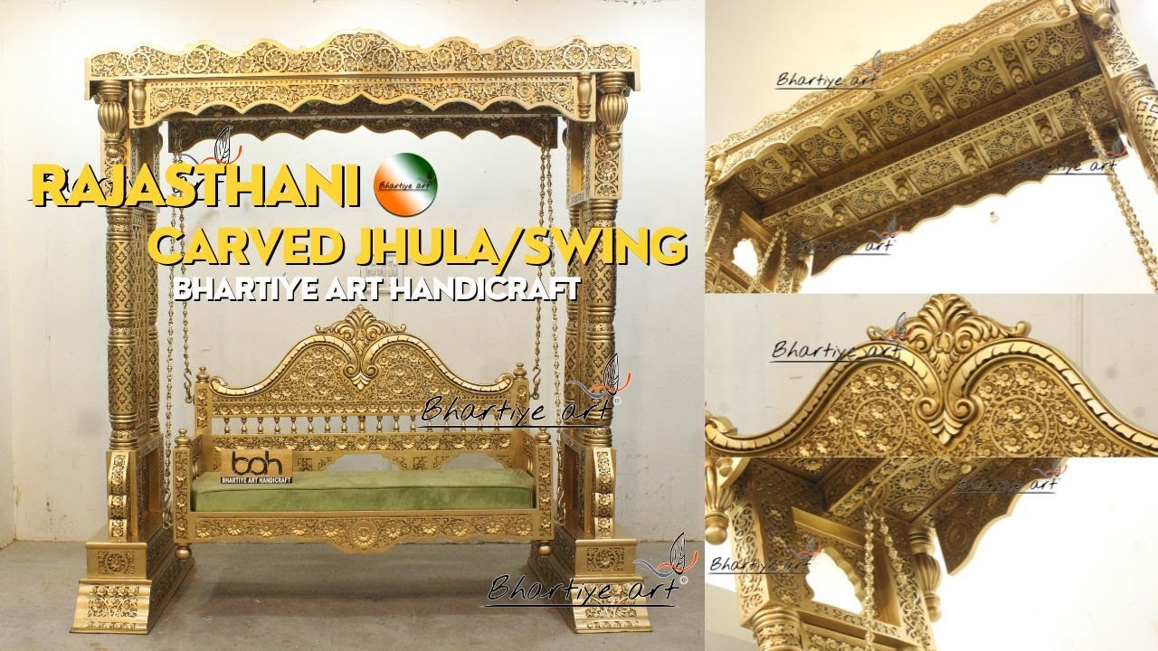 RAJASTHANI CARVED JHULA/SWING DESIGN BY BHARTIYE ART HANDICRAFT #wooden ...