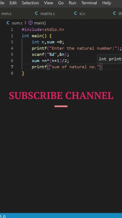 C Programming Sum Of Natural Number From 1 To 50 Shorts Shortvideo Cprogramming Youtube