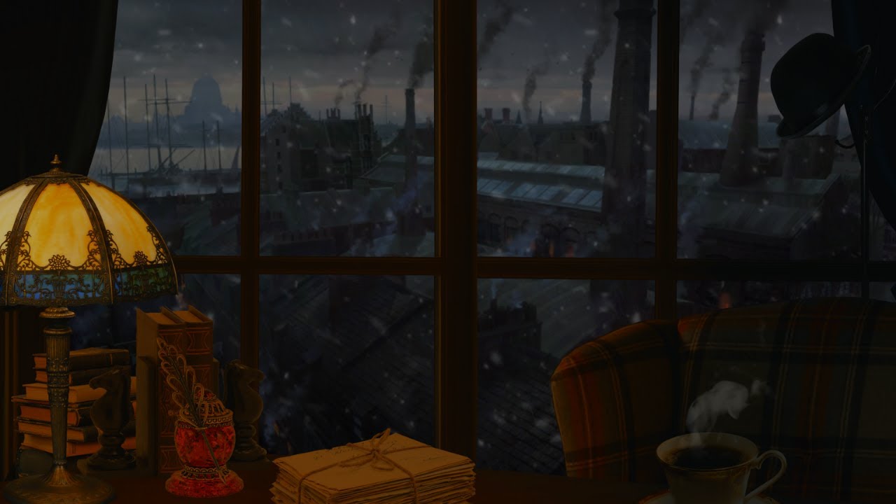 Victorian London Ambience. Snowfall in Victorian London. ASMR Ambience ...