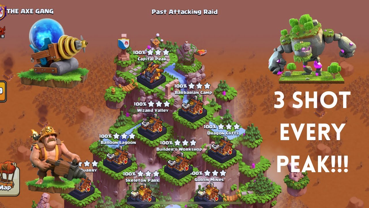 How to 3 Shot Every Capital Peak | Best Clan Capital Attack Strategies ...