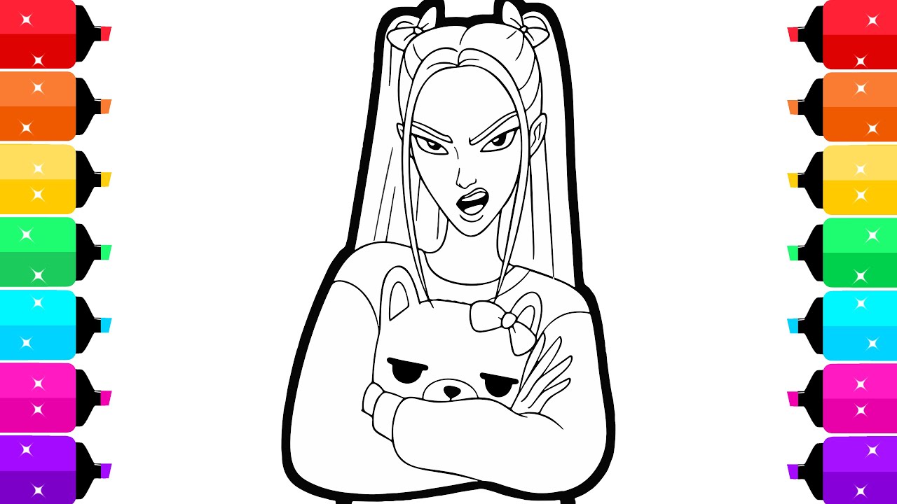 Color with me Mira (Huntrix) K-Pop Demon Hunters Coloring Pages - YouTube