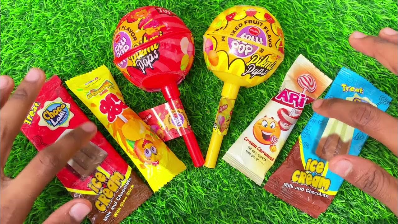 Satisfying video Asmr lollipops candy and chocolate gummy candy unboxing video Asmr - YouTube