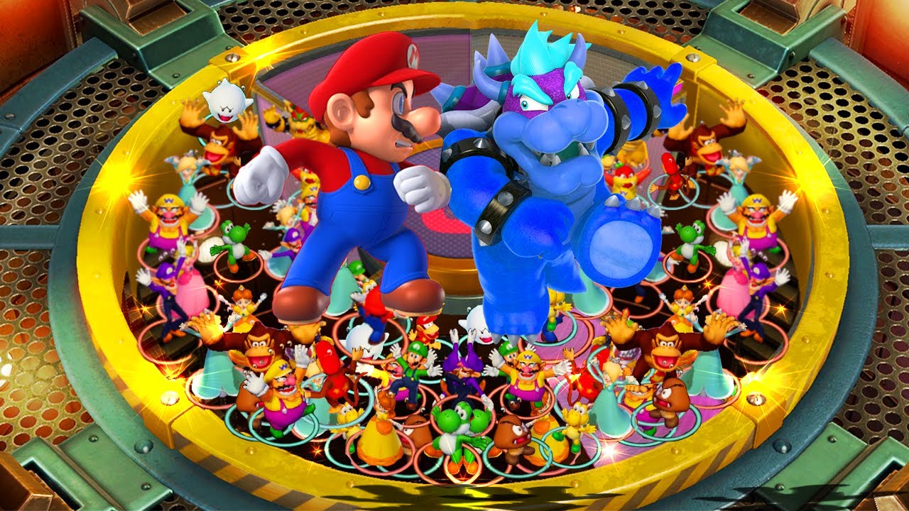 Super Mario Party - Big Boss Bowser's battle with Mario, Wario and ...