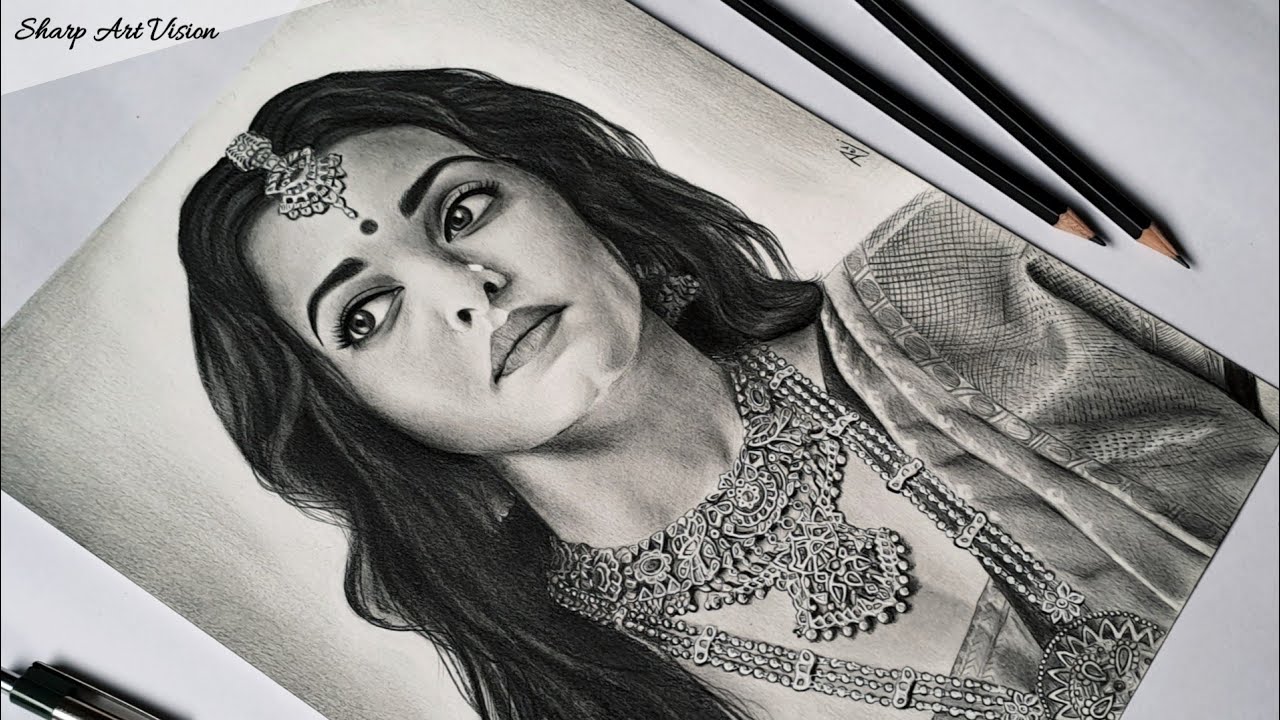 Realistic Portrait Drawing - Of Aishwarya Rai Bachchan - YouTube