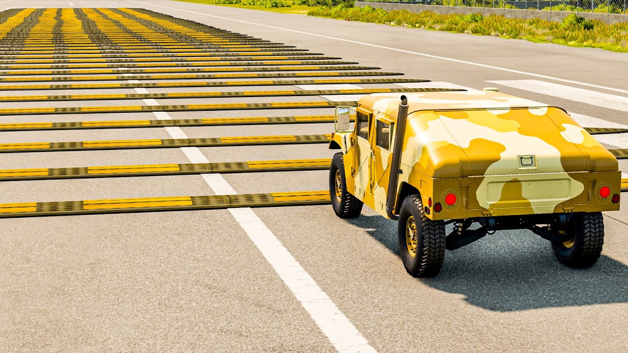 50x Speed Bumps Suspension car test #5 - YouTube