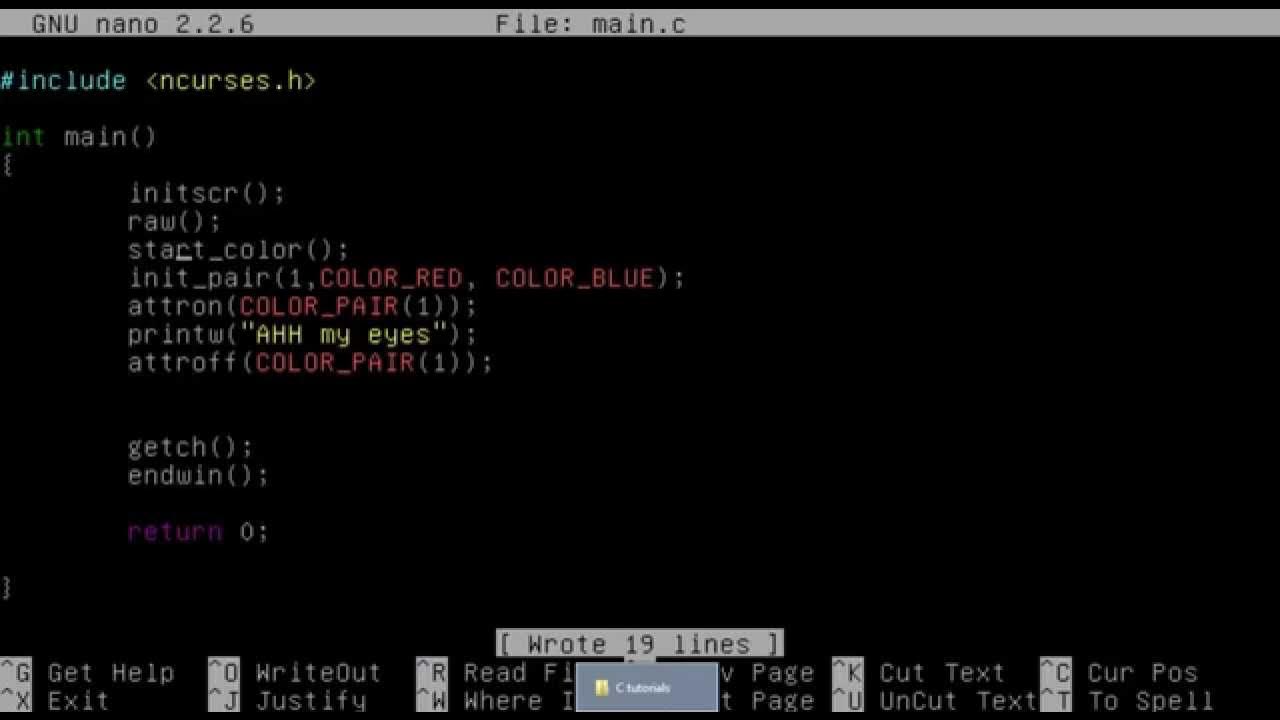 Ncurses Tutorial 4 Colour - YouTube
