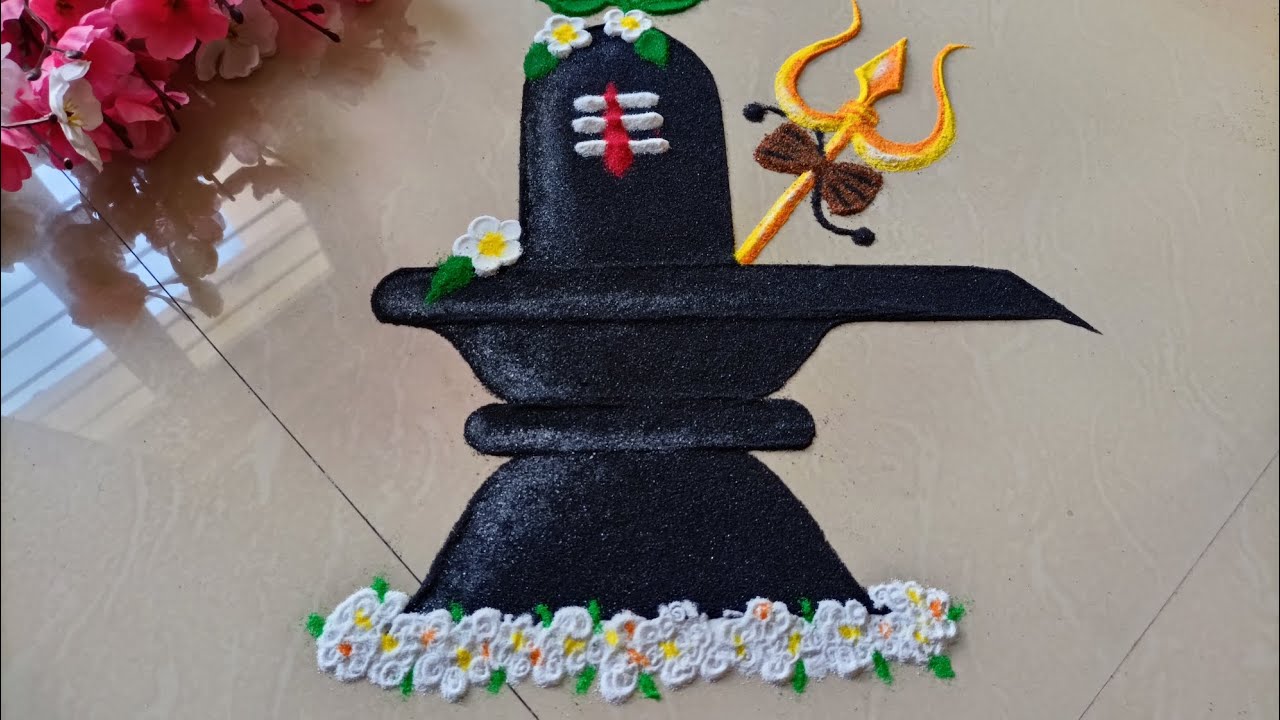 Very easy tricks for shivratri rangoli Shivling rangoli rangoli for ...