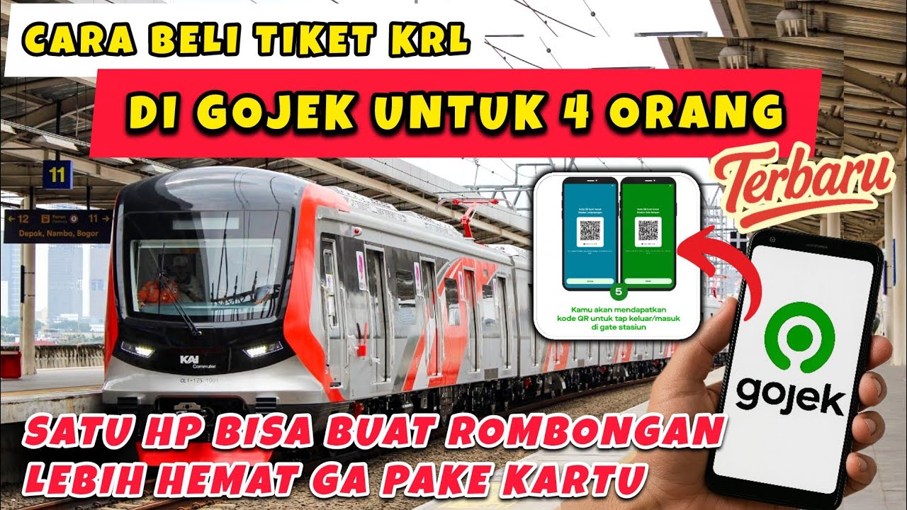 CARA BELI TIKET KRL DI GOJEK UNTUK 4 ORANG - YouTube