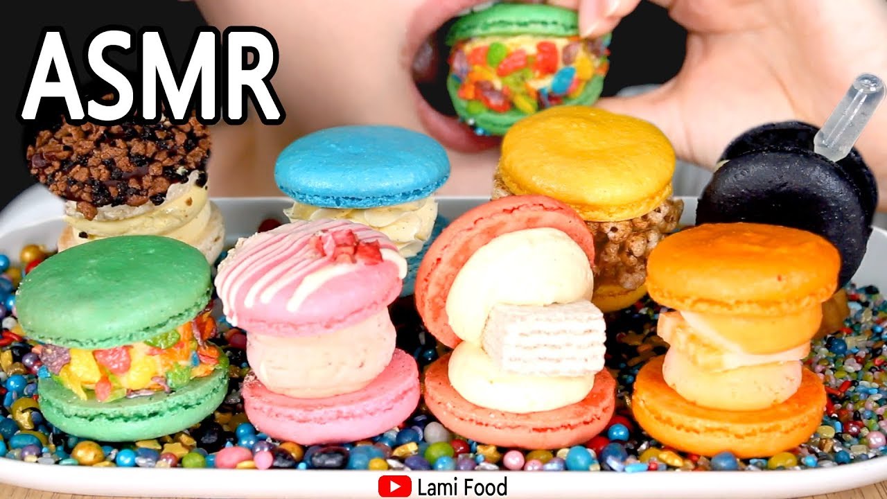MACARON ASMR EATING SOUNDS | 마카롱 | 咀嚼音 | マカロンを食べる | NO TALKING - YouTube