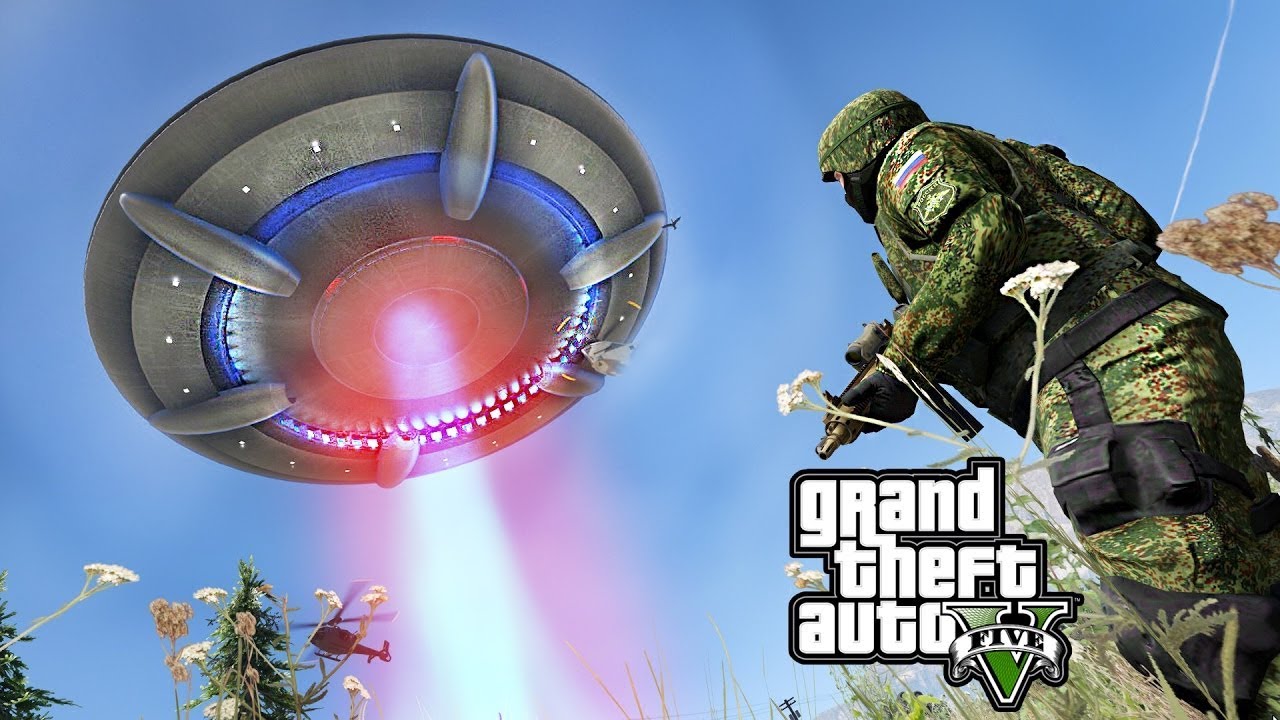 DESTRUCTIBLE ALIEN UFO's !! (INVASION MOD) - GTA V - YouTube