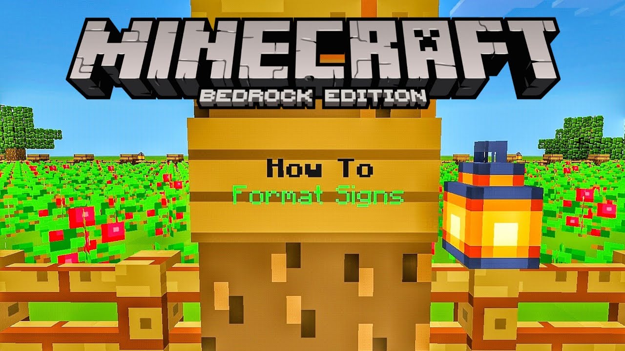 How To Format (Colour) Signs In Bedrock Minecraft - YouTube