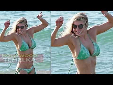 Fergie Reveals Butt Crack & Major  Cleavage In Tiny Bikini