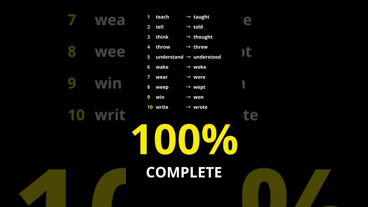 PAST SIMPLE- Verbi Irregolari - teach, tell, think, throw, understand ...