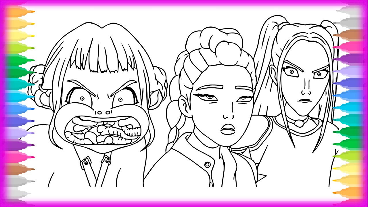 How to Color Rumi, Mira, Zoey / K-Pop Demon Hunters Coloring Pages ...