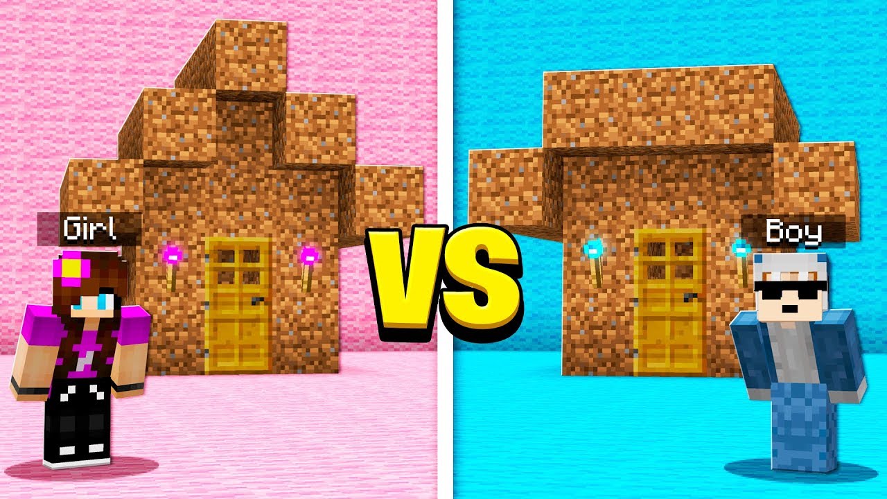 Minecraft BOY vs GIRL NOOB HOUSE! - YouTube