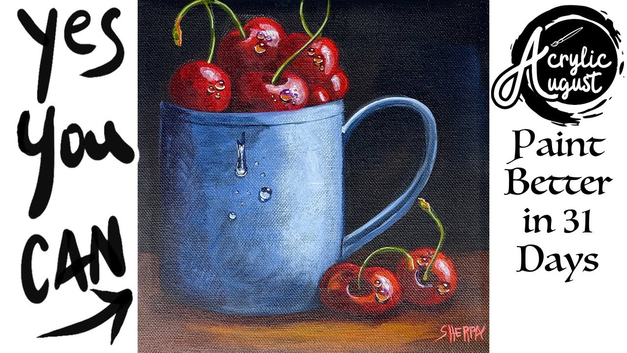 Cherry still life 🌟🎨 How to Draw and Paint tutorial for Beginners ...