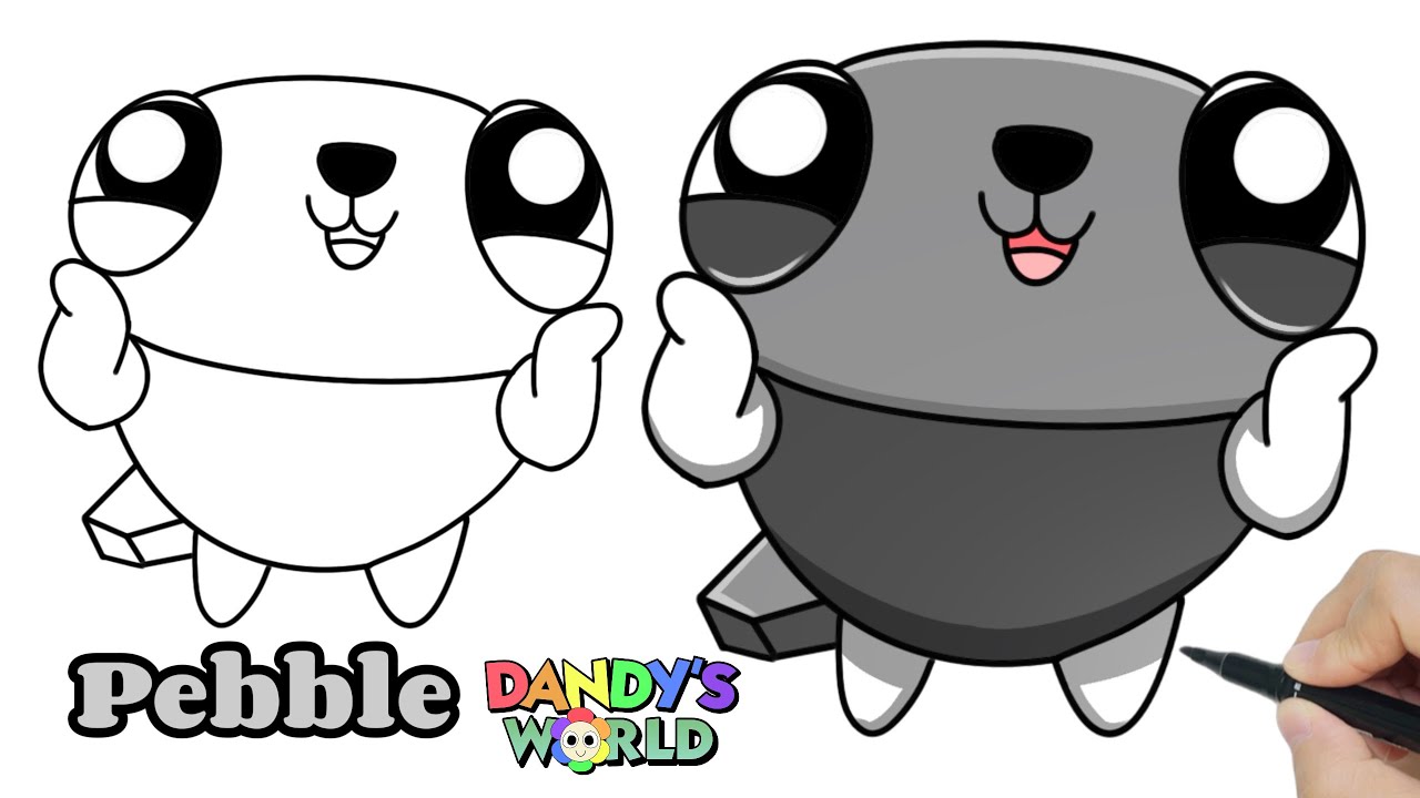 How to Draw Pebble from Dandy's World Step by Step - YouTube