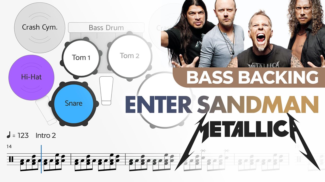 Metallica - Enter Sandman | Bass Backing Track + Tabs + Original Vocals ...