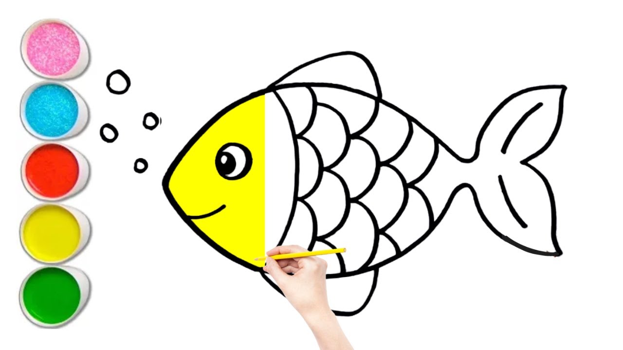 How to draw a fish step by step | Drawing Fish and coloring - YouTube