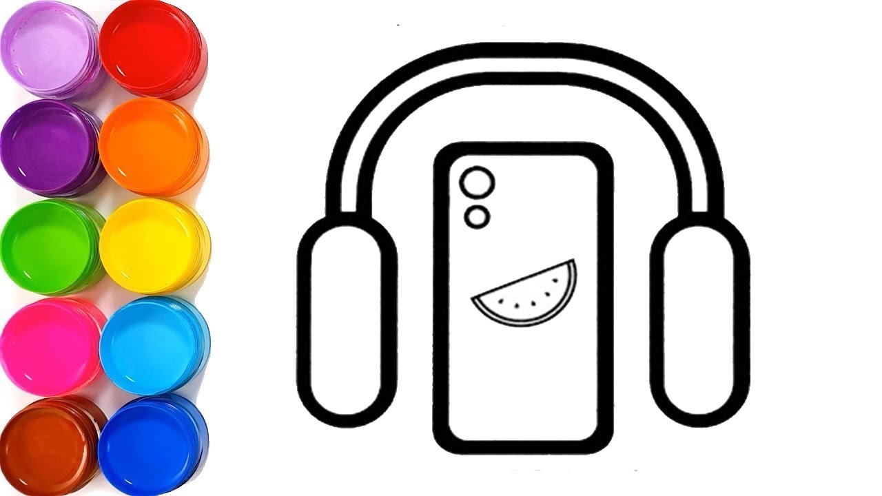 Menggambar dan Mewarnai Smartphone dan Headphone - Cara menggambar ...