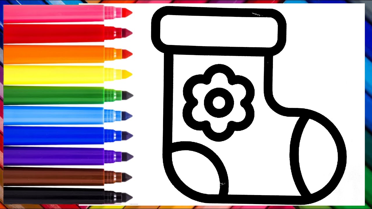 Socks 🧦 Drawing Coloring Painting for kids and toddlers ...