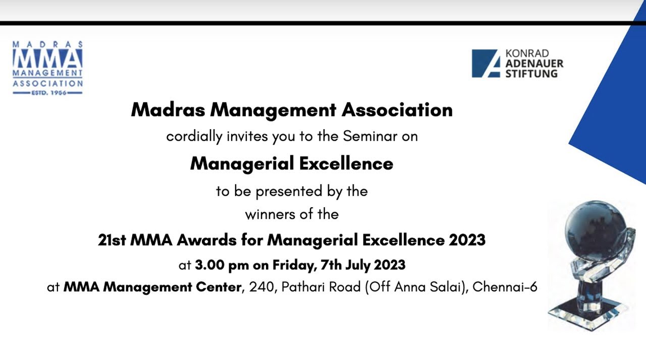 🌐 Live: MMA Seminar on Managerial Excellence, MMA 67th Annual General ...