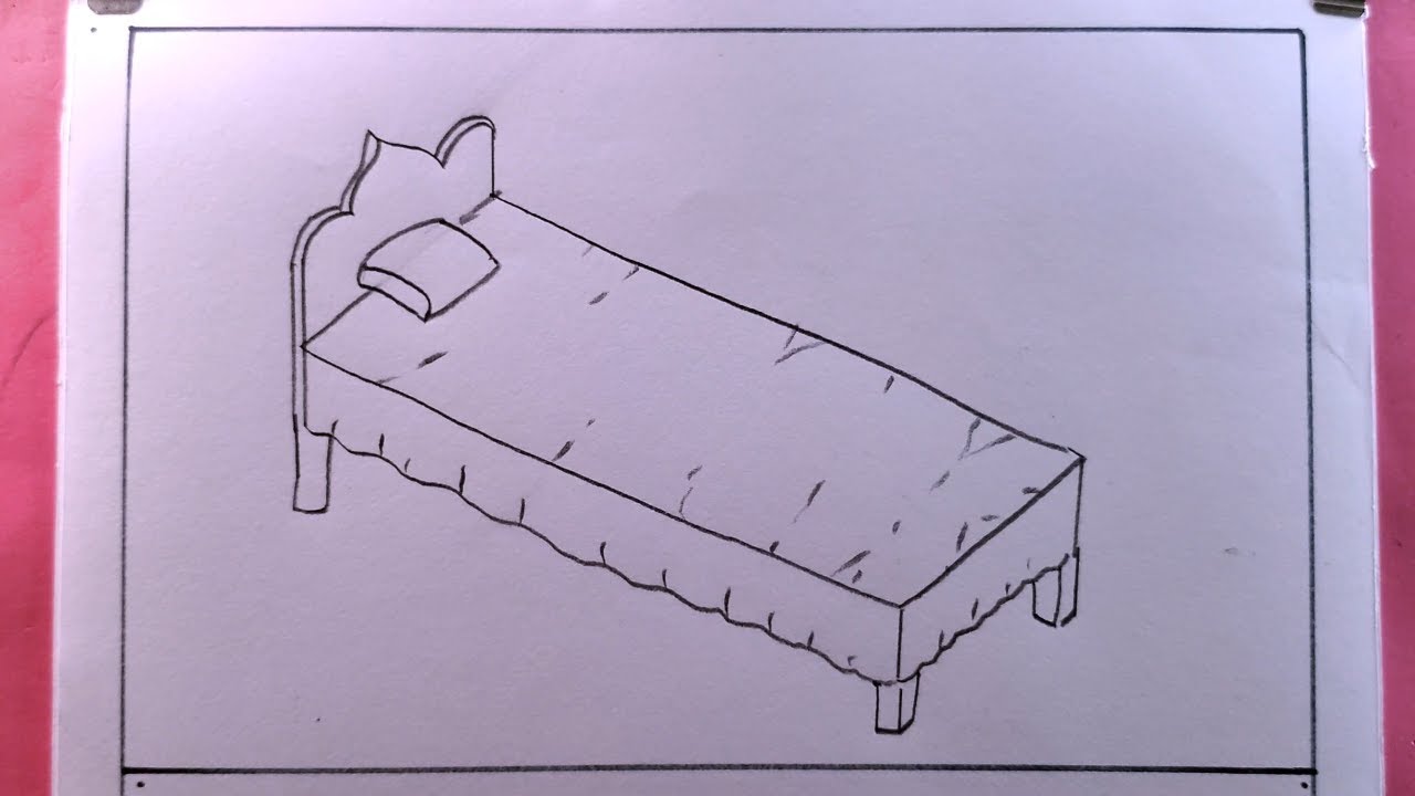 how to draw easy bed easy/easy bed drawing - YouTube