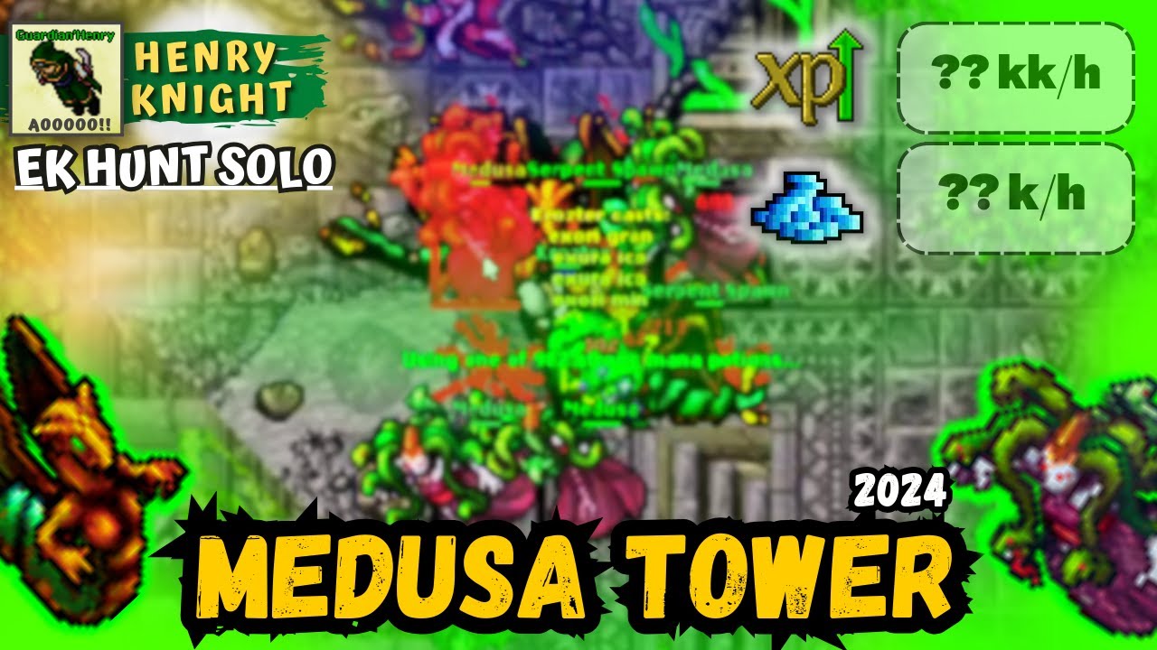 Tibia - Knight Level 229 Hunt Solo MEDUSA TOWER | Ek Hunt Solo #191 ...