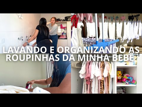 LAVANDO E PASSANDO AS ROUPAS DA MINHA BEBÊ + ORGANIZAÇÃO DO GUARDA ROUPA DELA! ❤️😍 | ENXOVAL DE BEBÊ