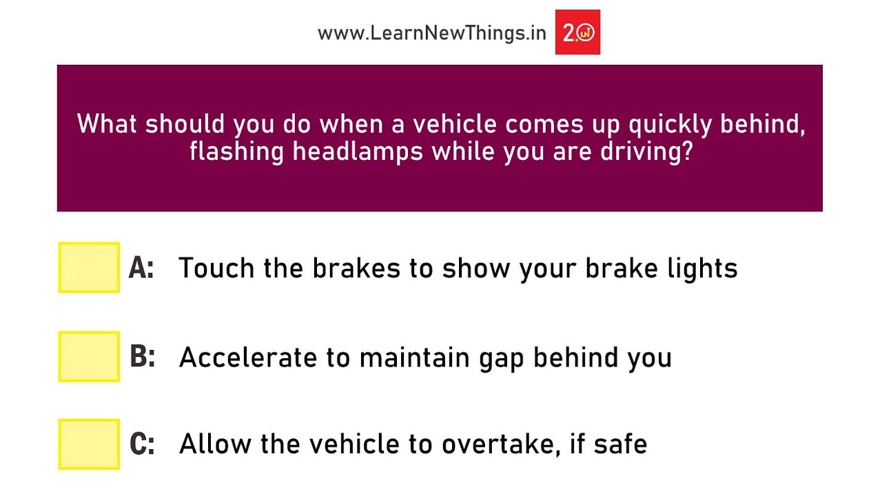 India Driving Licence Test Questions & Answers - Part 1/5 | 25 ...
