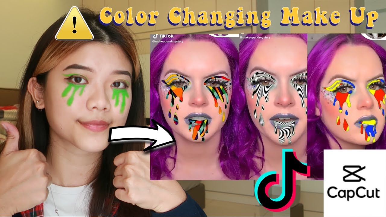 Flash Warning Color Changing Make Up Tiktok Tutorial | Capcut Green Screen Effect Android Iphone ...