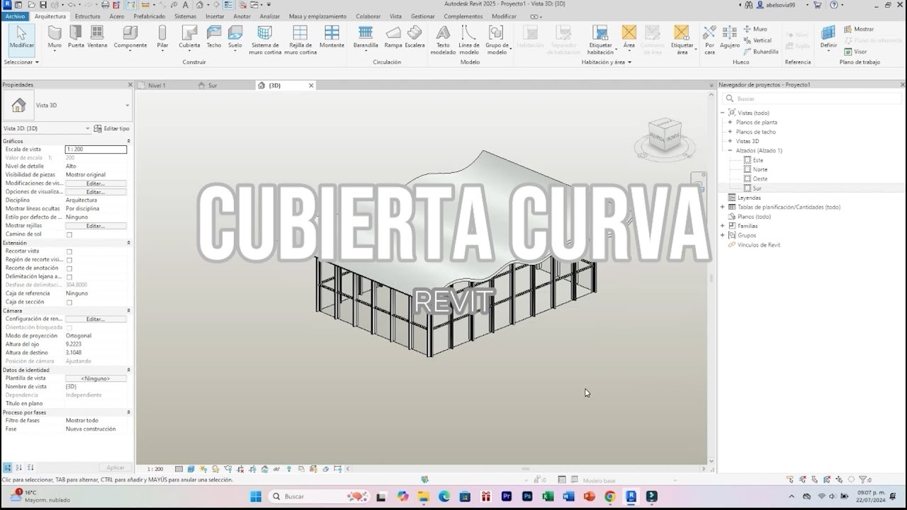 COMO HACER CUBIERTAS CURVAS - REVIT - YouTube