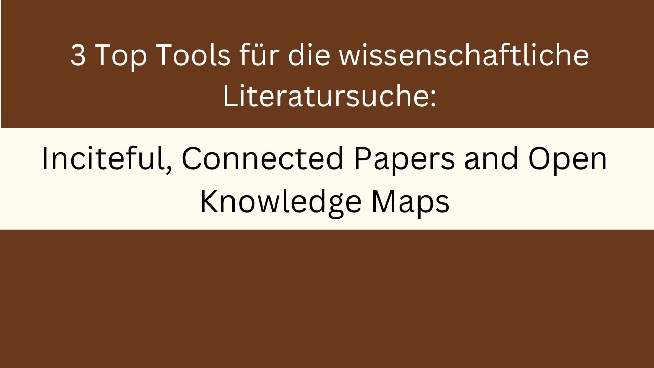 3 Top Tools für die wissenschaftl. Literatursuche: Open Knowledge Maps ...
