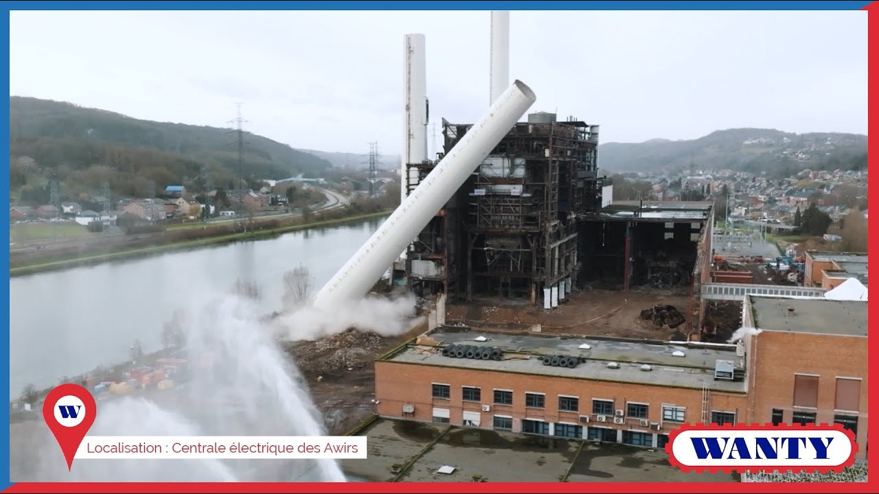 Dynamitages de la cheminée et de la chaudière "tr 3" de l'ancienne ...