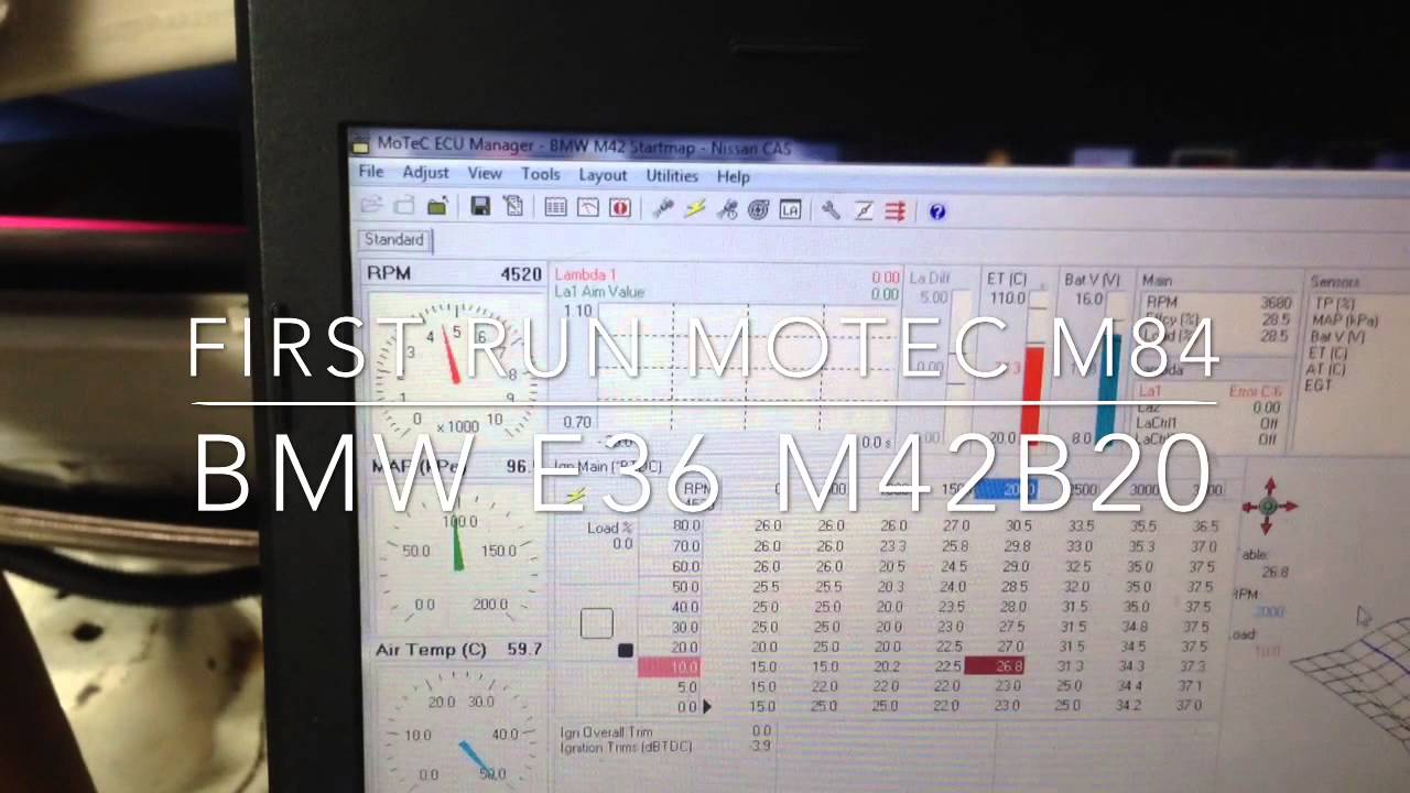 First Run BMW E36 M42B20 - MoTeC M84 - YouTube