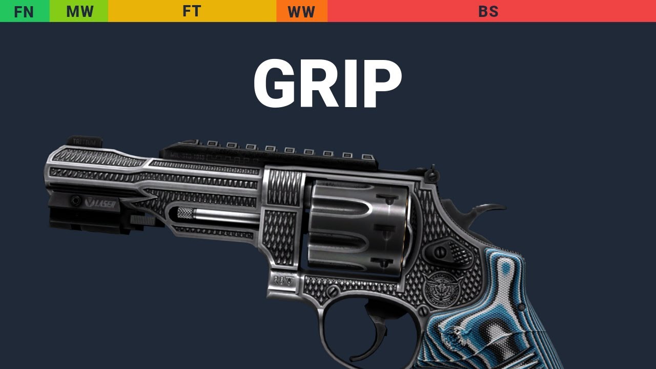 R8 Revolver Grip - Skin Float And Wear Preview - YouTube