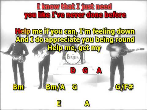 Help the Beatles best karaoke instrumental lyrics chords 3. Version ...