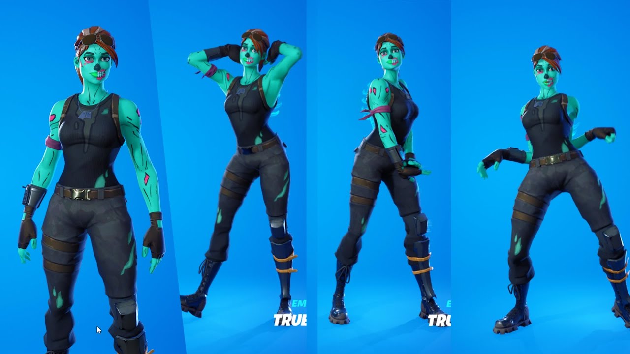 Green ghoul trooper skin showcase with all emotes | green ghoul trooper ...