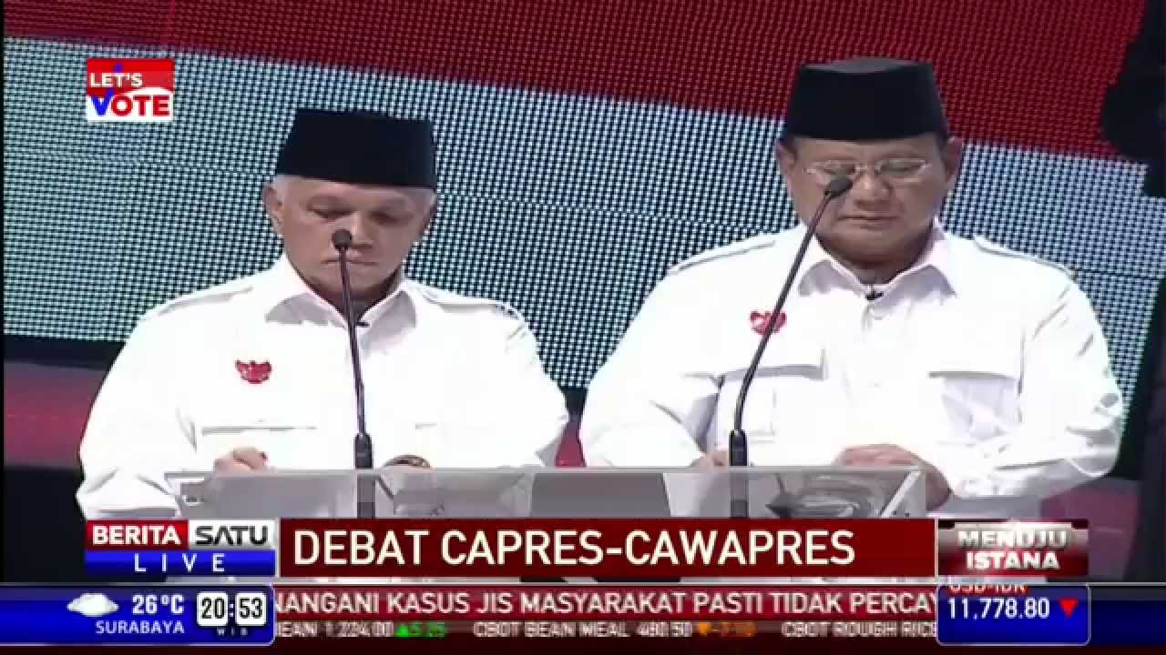 Debat Capres 2014: Demokrasi, Pemerintahan, dan Kepastian Hukum - YouTube