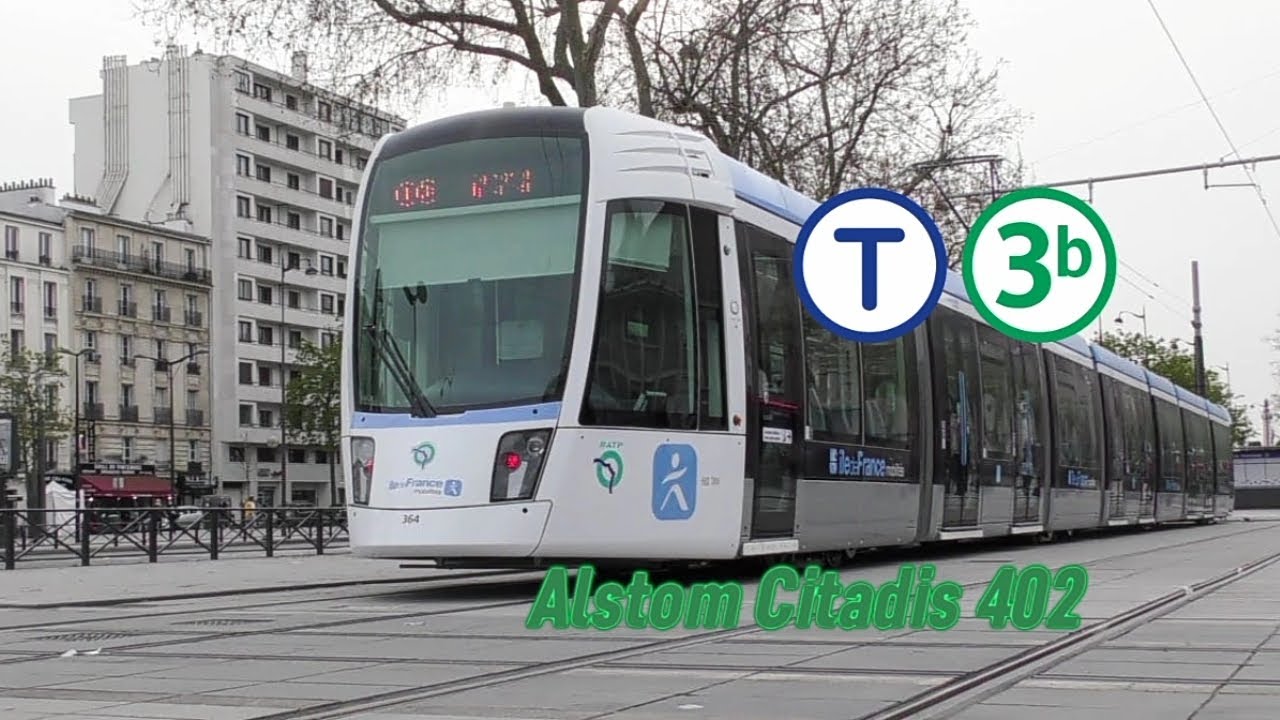 Tramway Paris ligne T3b : trajet en tramway Alstom Citadis 402 jusqu'à ...