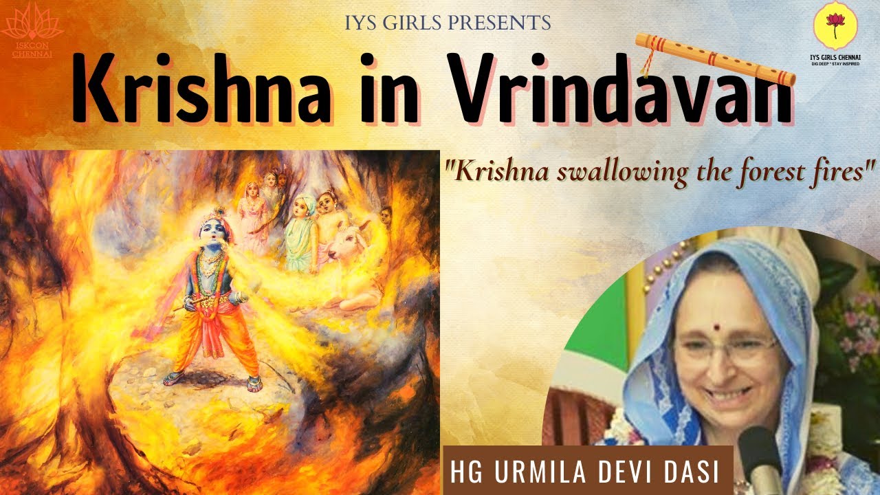 VRAJ LILA Series - Session5 - Krishna swallowing the forest fire by HG ...