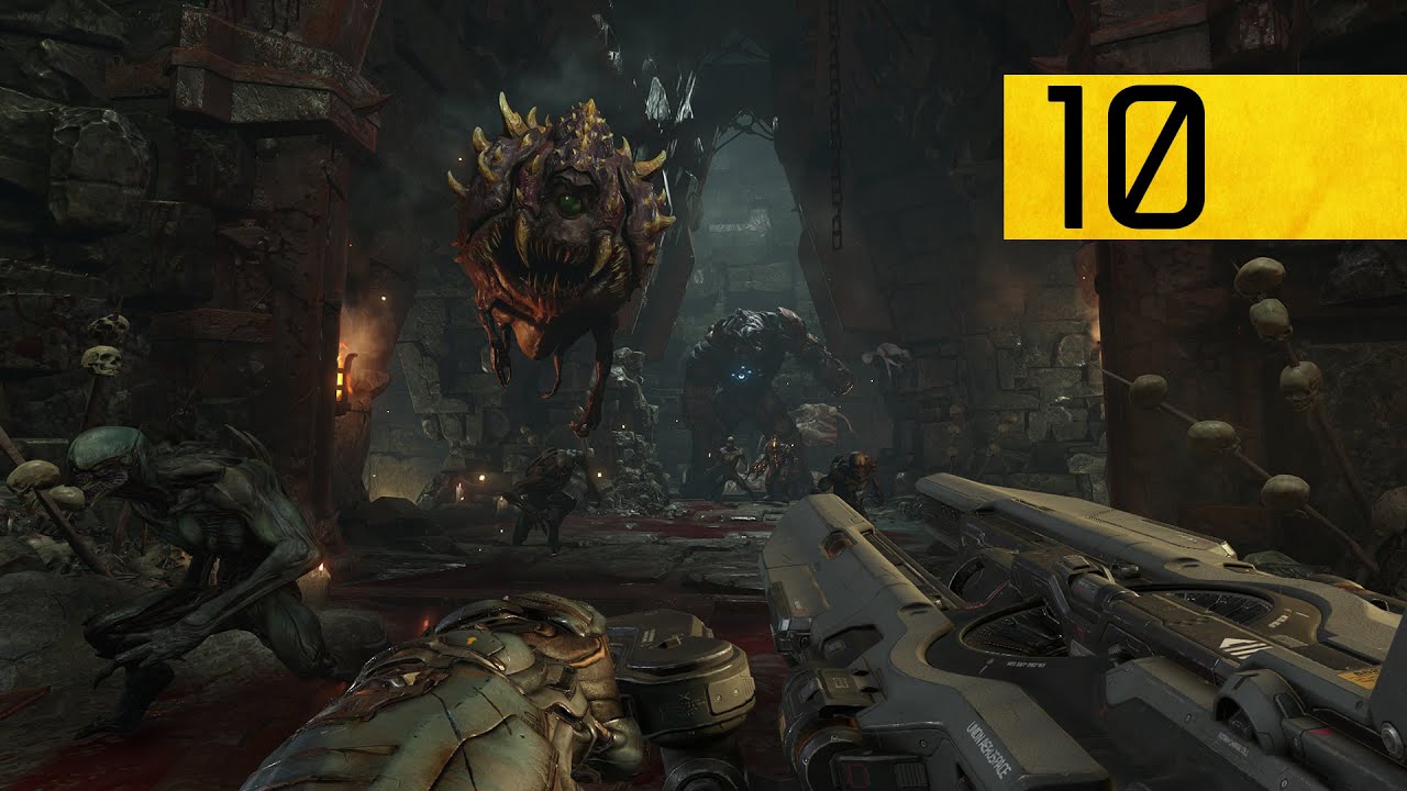 DOOM — 100% Walkthrough 4K (No HUD, All Collectibles) #10 — Titan's ...