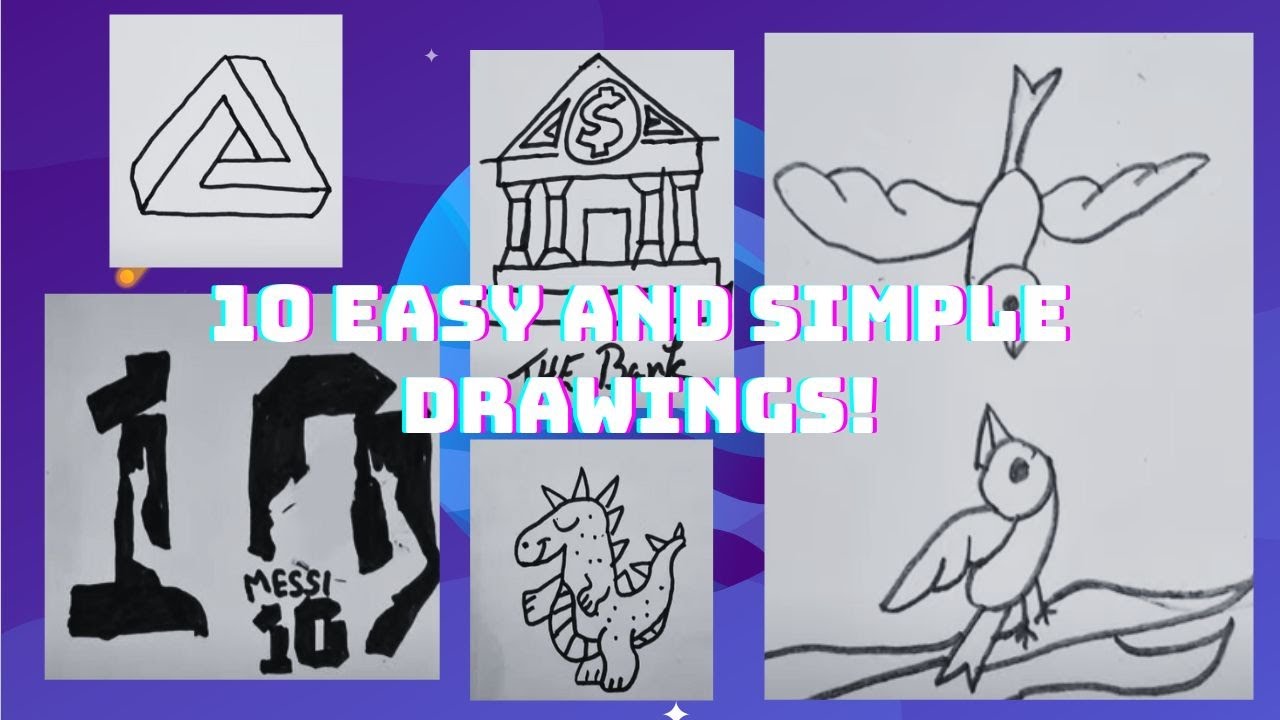 10 Easy and Simple Drawing to Cure Boredom - YouTube
