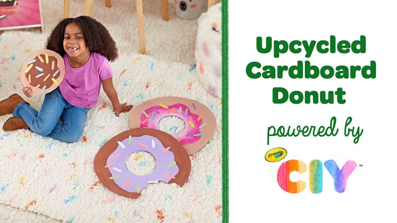 Upcycled Cardboard Donut Craft for Kids - YouTube