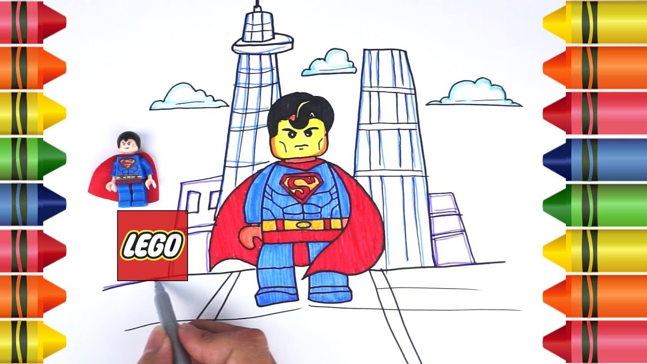 How to Draw LEGO Superman Justice League | Learn Drawing Coloring Art ...