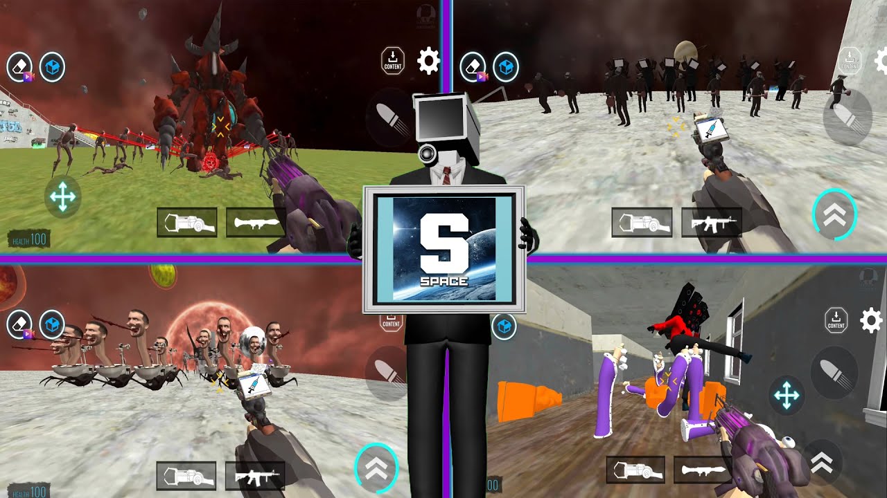 Nextbot in space Titan red drillman massive war againt many toilets ...