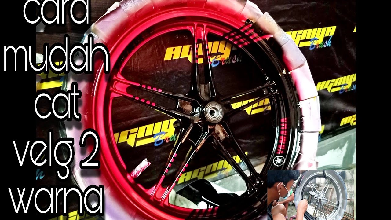cat velg motor 2 warna motif merah candy + hitam r15 , vixion / bengkel ...