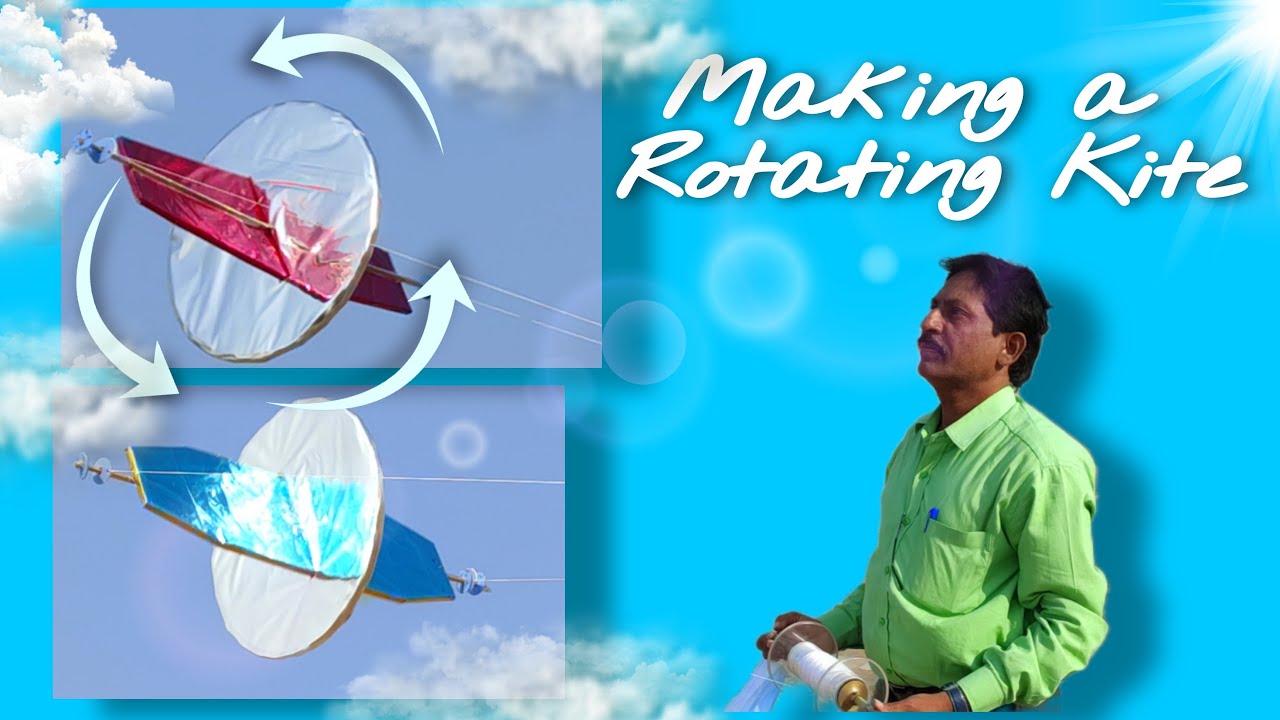 Revolving kite making//Magnus theory kite//DIY//घुमते हुए उड़नेवाला ...