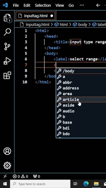 range type in html. range type example #coding #code #html - YouTube